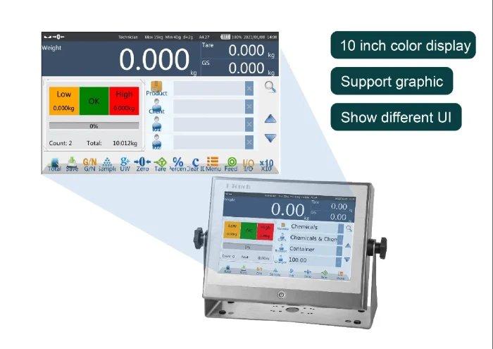 S-10 Touch Screen Industrial Indicator | 10.1" Display | RS232 ...