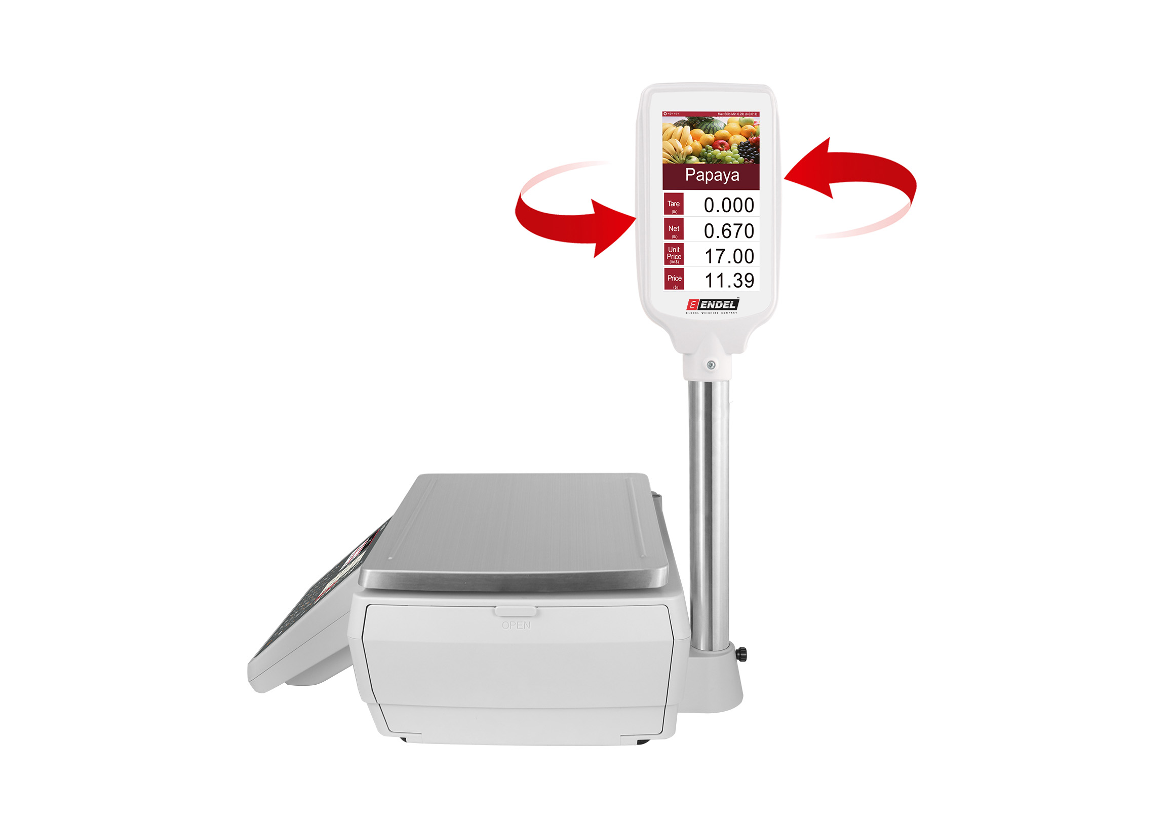 IP-20 Touch Screen Label Printer – HD Color Display & 360° Rotatable Pole