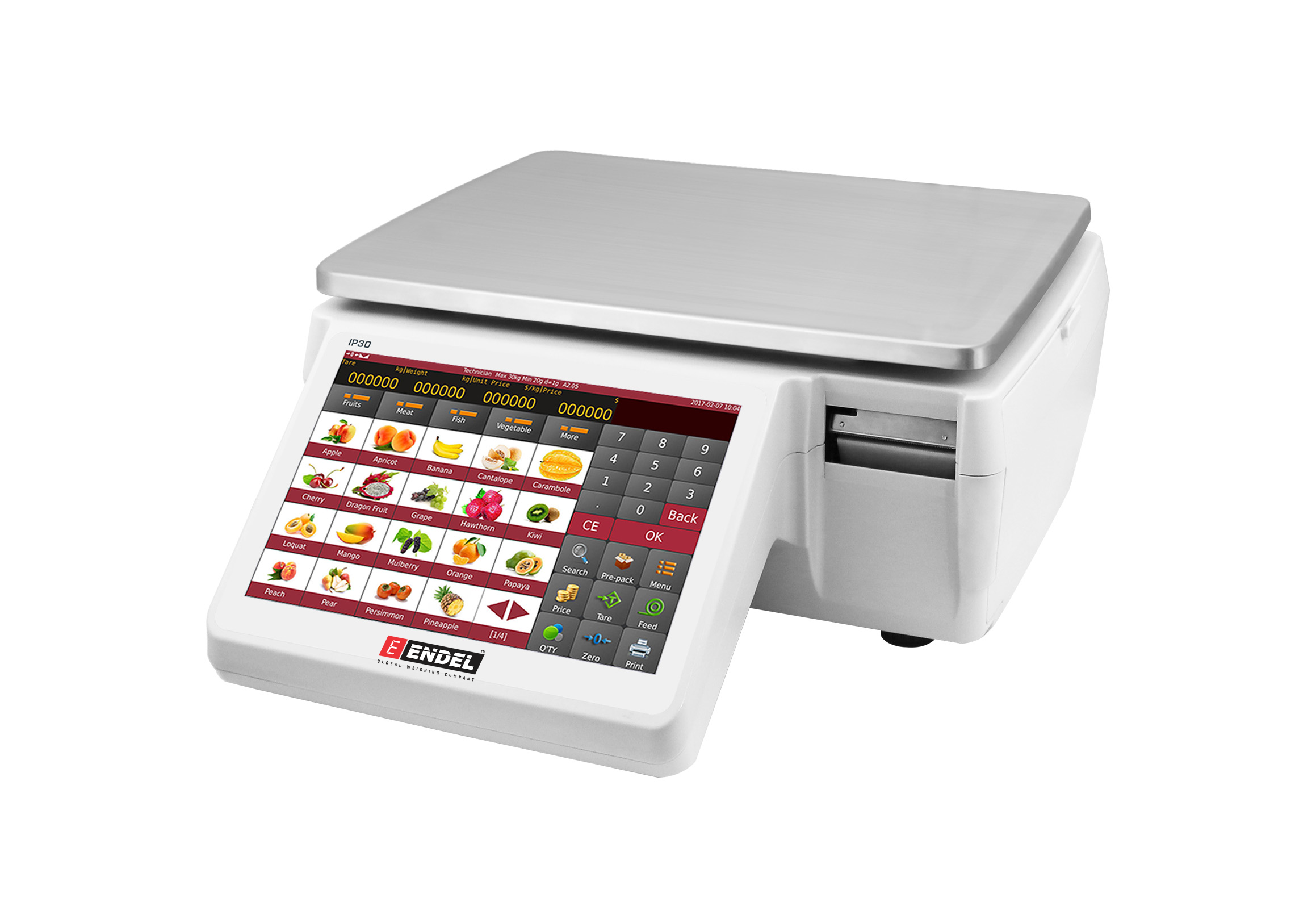 IP-30 Touch Screen Label Printer – 360° Display & Back-Office Software